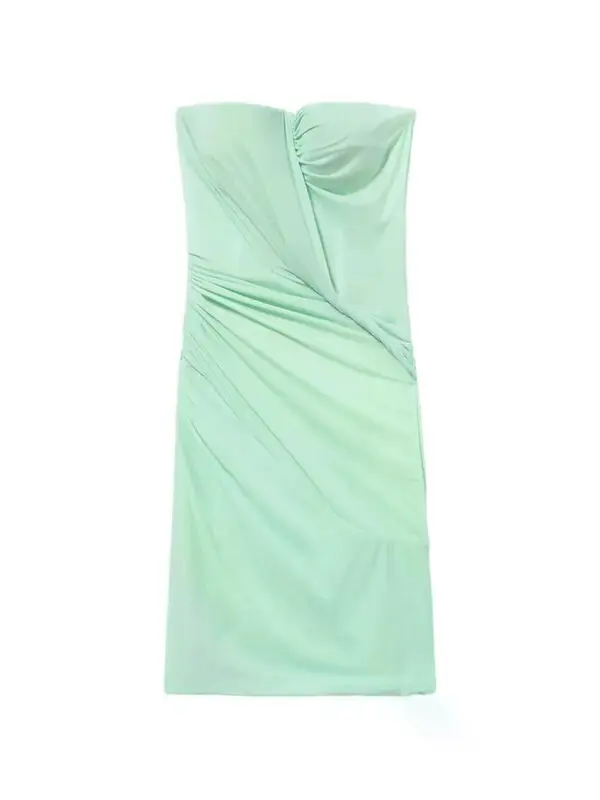 Blumarine Twisted Strapless Jersey Dress - Blue