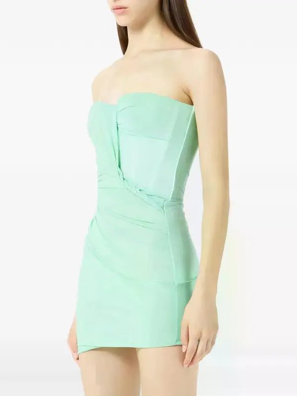 Blumarine Twisted Strapless Jersey Dress - Blue