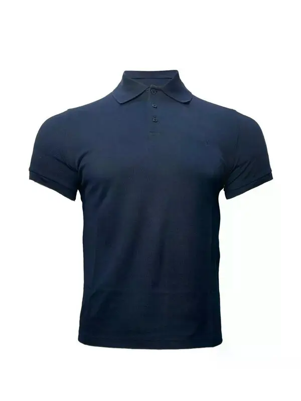Saint Laurent Embroidered-logo Polo Shirt - Blue
