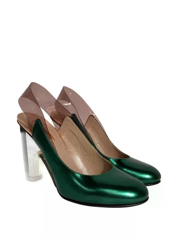 Dries Van Noten Metallic-effect Heeled Pumps