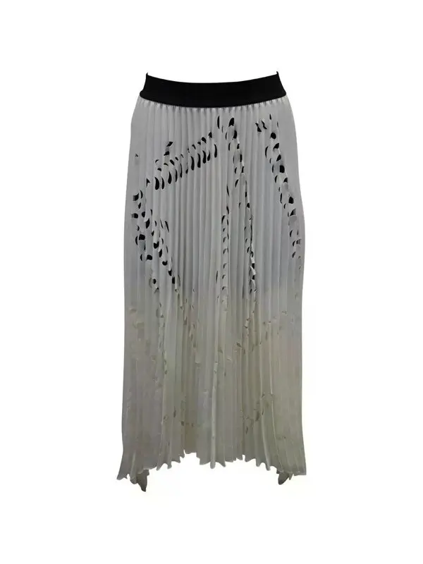Maje Pleated Laser-cut Midi Skirt