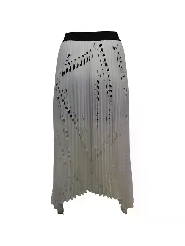 Maje Pleated Laser-cut Midi Skirt