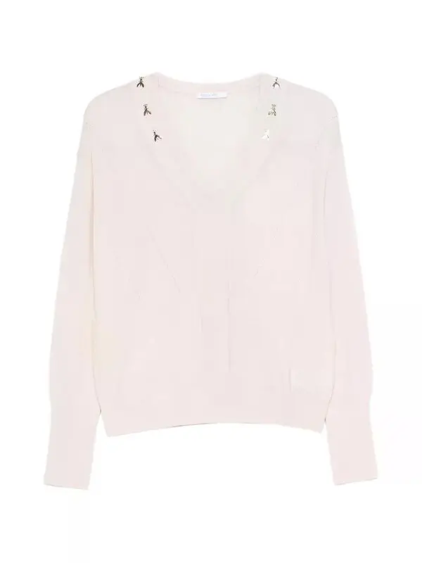 Patrizia Pepe Fly-appliqué V-neck Top