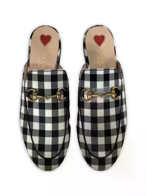 Gucci Princetown Checked Mules
