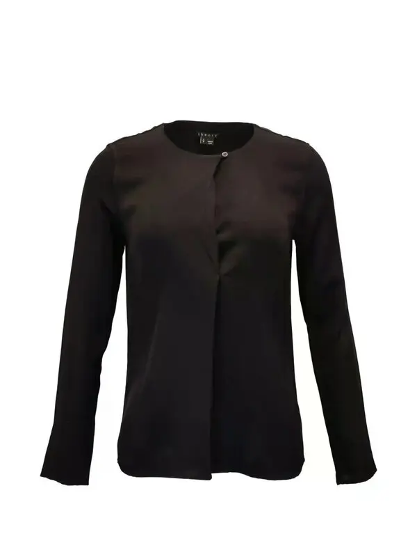 Theory Silk Long-sleeve Blouse