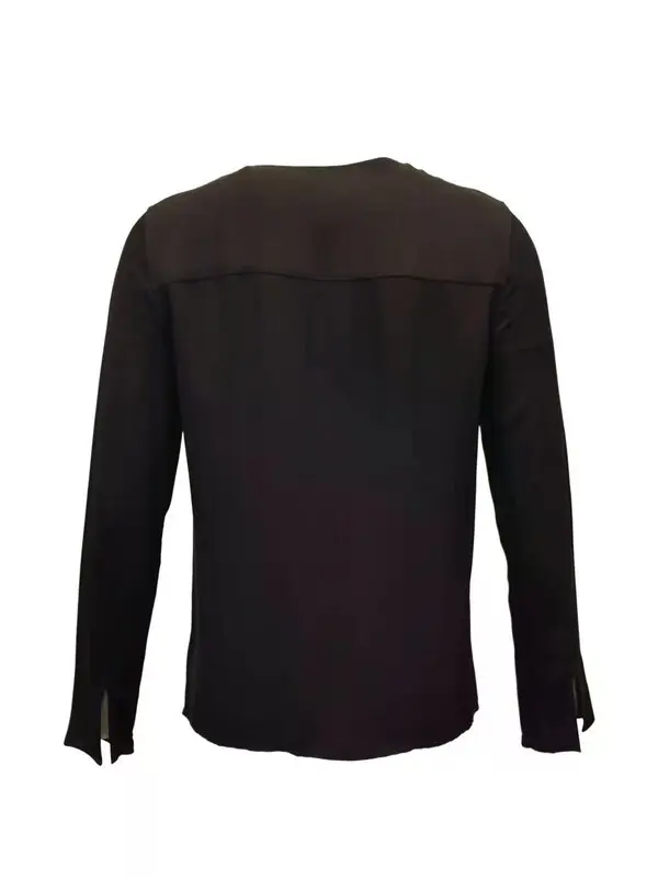 Theory Silk Long-sleeve Blouse