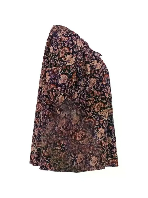 Ulla Johnson Floral Print Puff-sleeve Top - Black