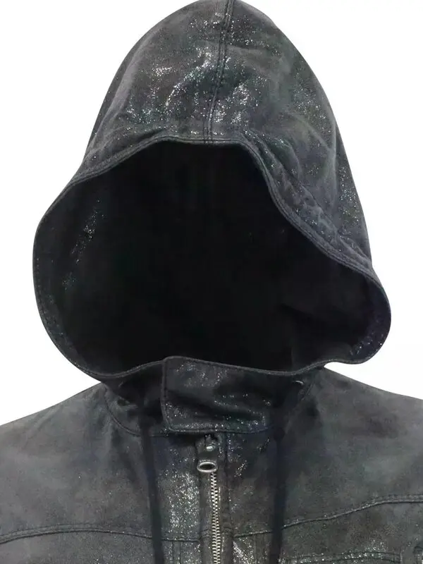 Dior Hooded Zipped Leather Jacket