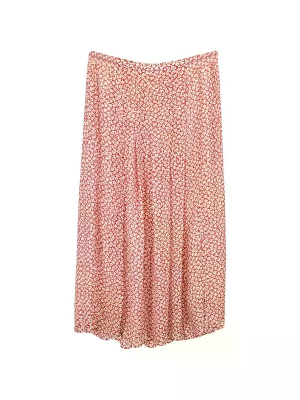 Rixo Pleated Printed Midi Skirt