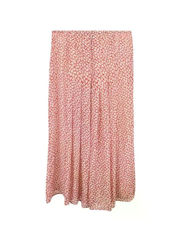 Rixo Pleated Printed Midi Skirt