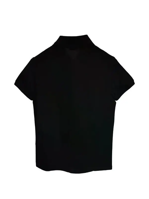 Saint Laurent Cassandre Logo-embroidered Polo Shirt - Black