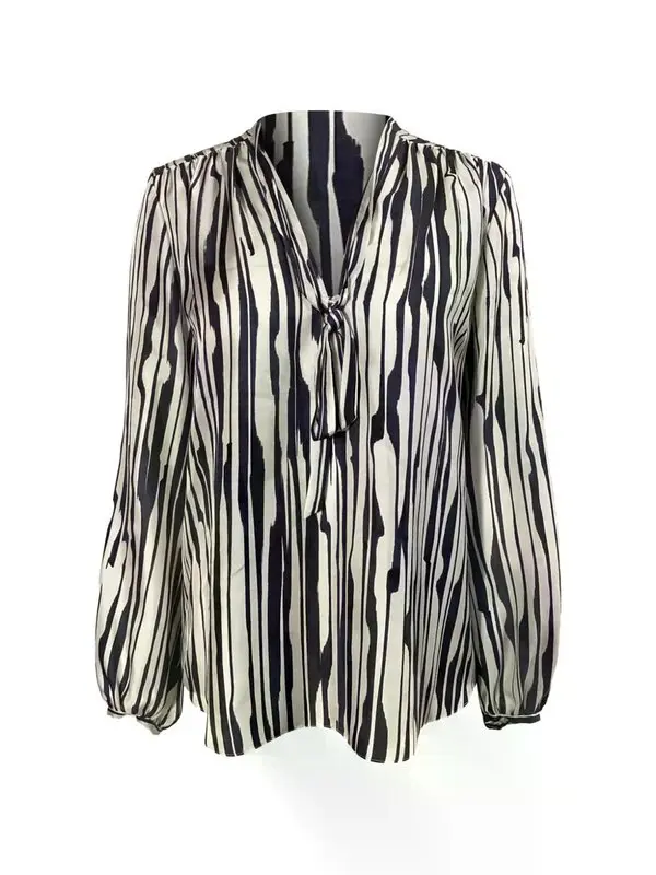 Theory Zebra-print Long-sleeve Blouse
