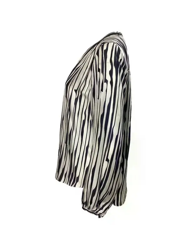 Theory Zebra-print Long-sleeve Blouse