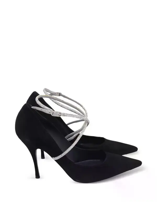 Rene Caovilla Crystal Cross-strap Pumps
