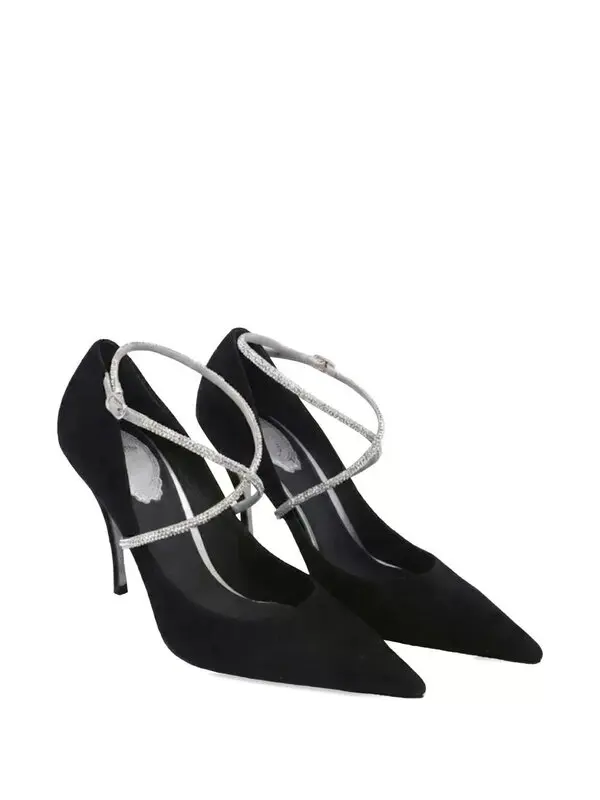 Rene Caovilla Crystal Cross-strap Pumps