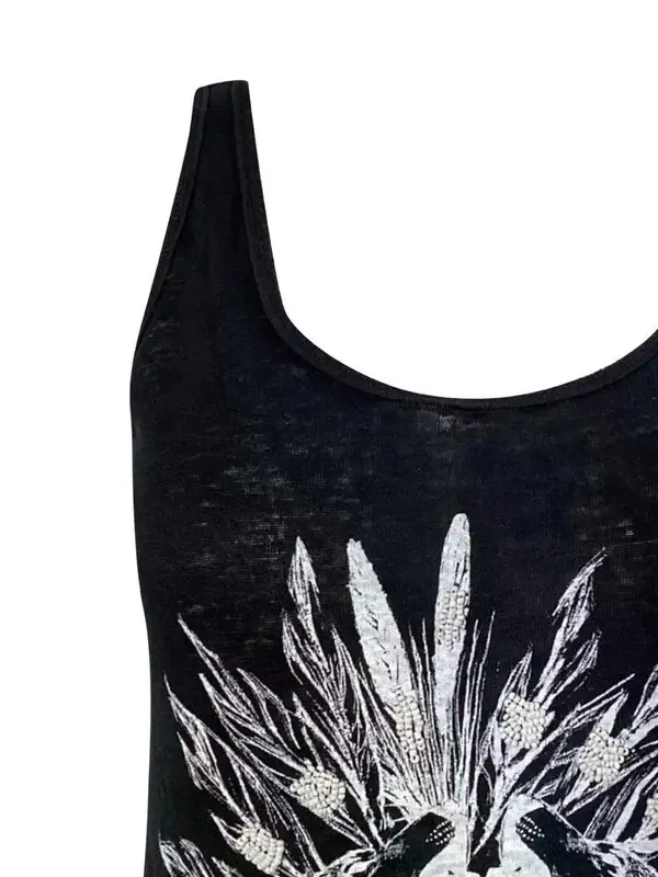 Sandro Linen Printed Tank Top