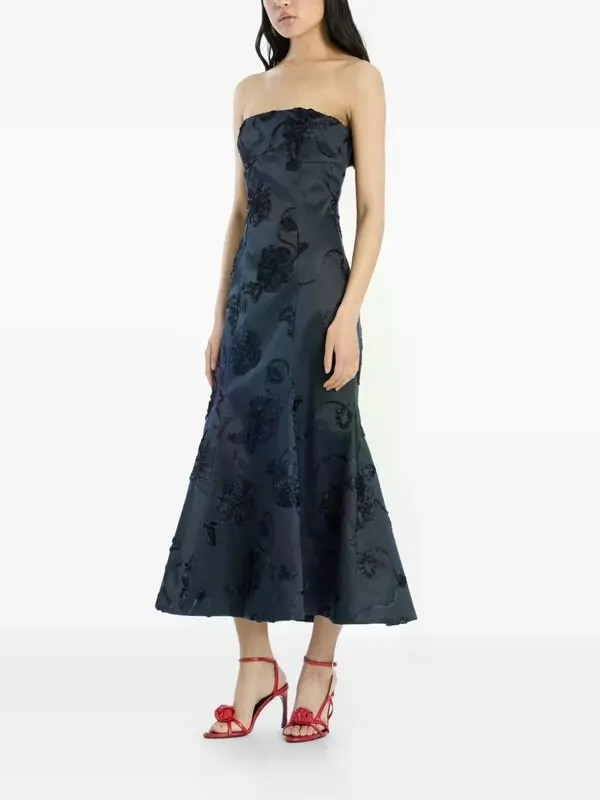 ROTATE BY BIRGER CHRISTENSEN 3d Flower Midi Dress