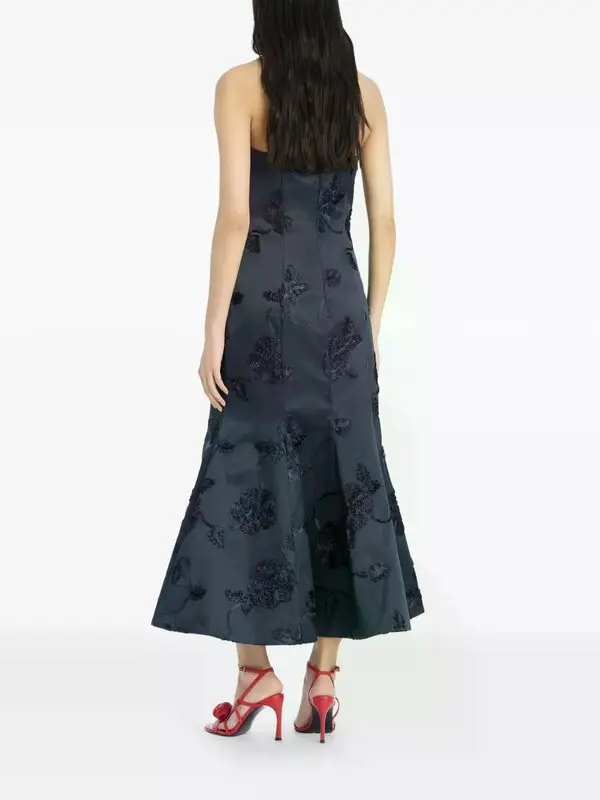 ROTATE BY BIRGER CHRISTENSEN 3d Flower Midi Dress