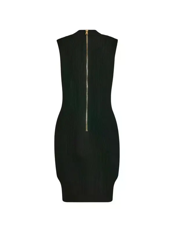 Balmain V-neck Ribbed Mini Dress
