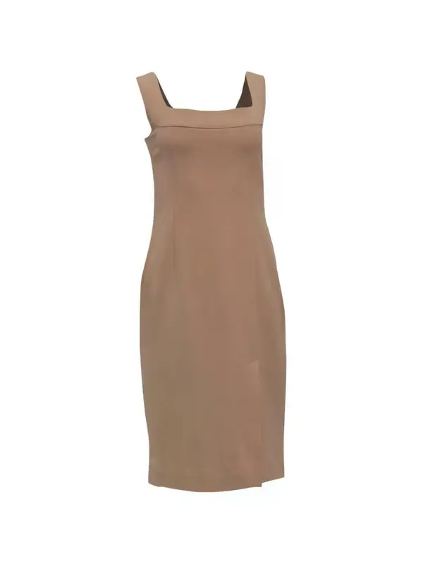 Dolce & Gabbana Square-neck Sleeveless Midi Dress - Neutrals