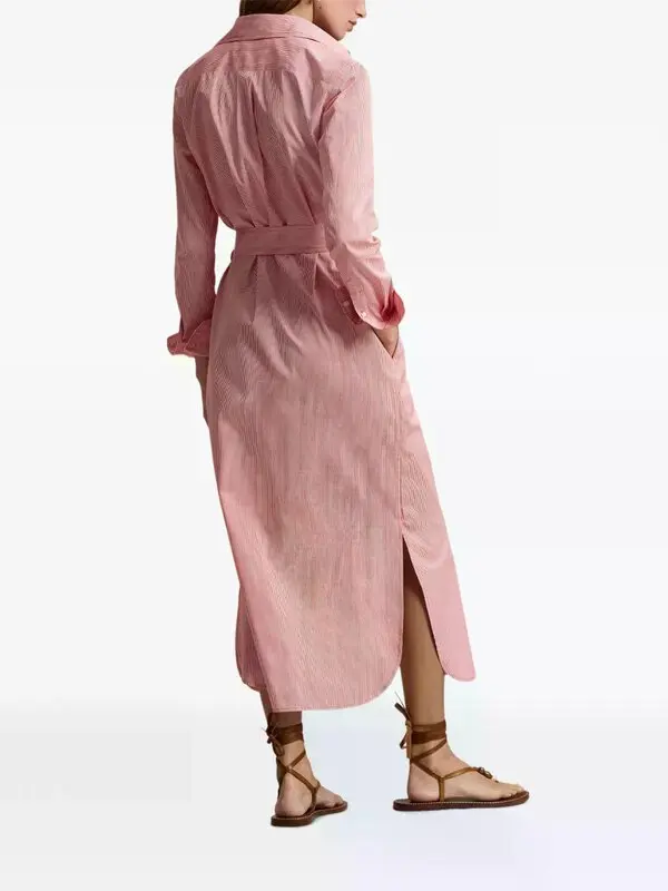 open lace back dress Ralph Lauren Pink & Blue Stripe Shirt Sleeve Dress. 24M