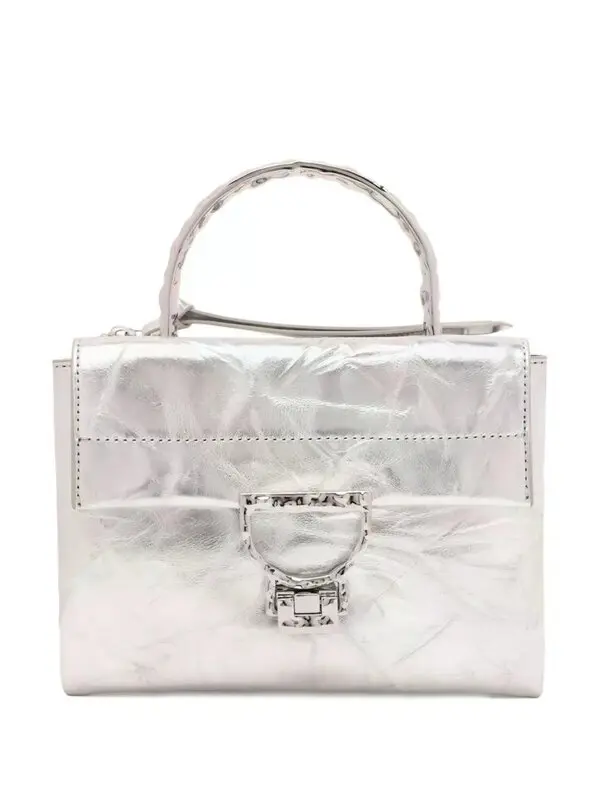 COCCINELLE Arlettis Metallic Handbag - Silver