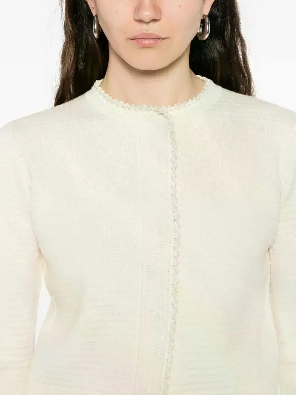 Fabiana Filippi Textured-trim Cardigan - Neutrals
