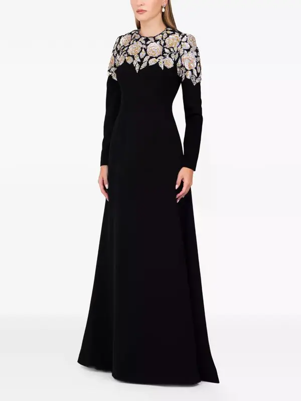 DINA MELWANI Embellished Maxi Gown