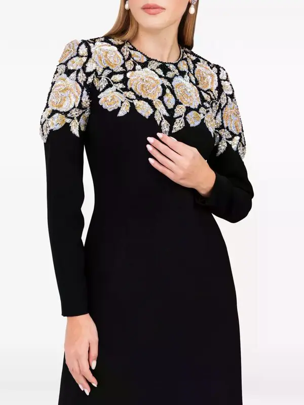 DINA MELWANI Embellished Maxi Gown