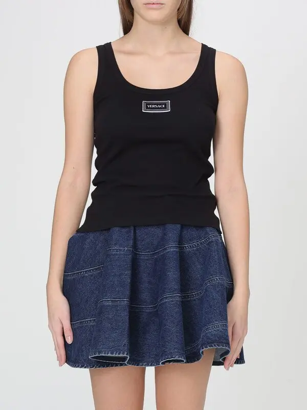 Versace Ribbed Tank Top - Black