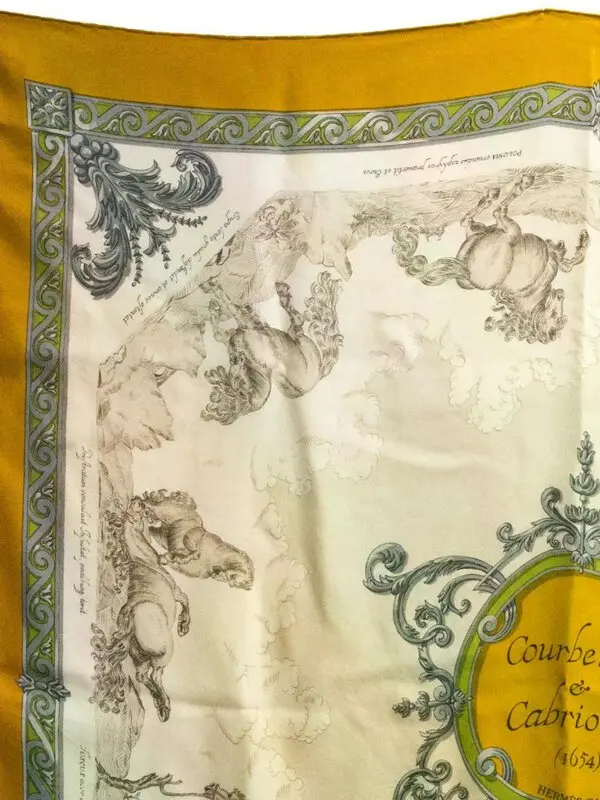 Hermès 1962 Courbettes Et Cabrioles Silk Scarf - Neutrals