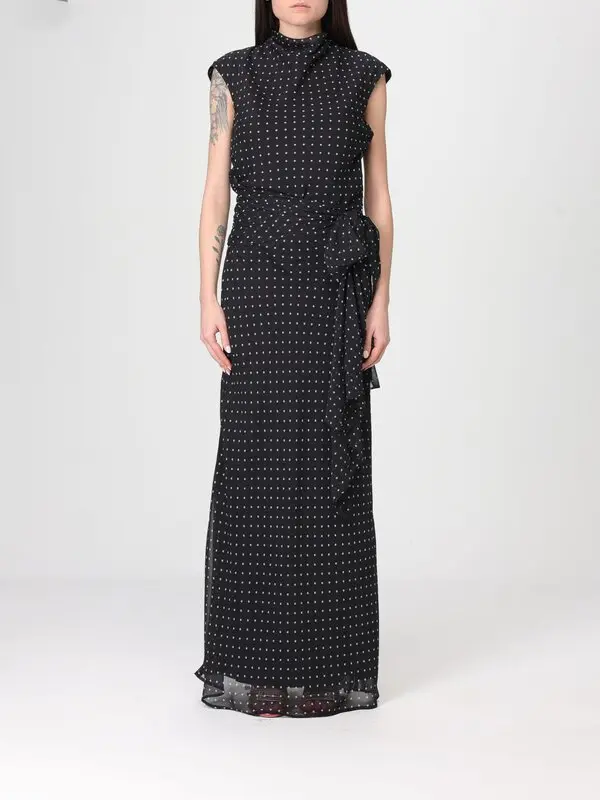 ROTATE BY BIRGER CHRISTENSEN Polka Dot Maxi Dress - Black