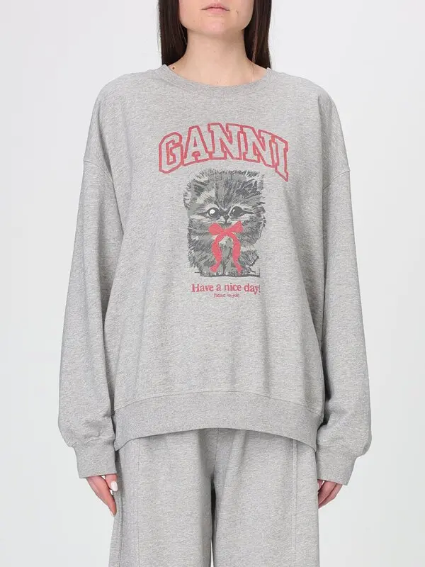 GANNI Graphic Sweatshirt - Grey