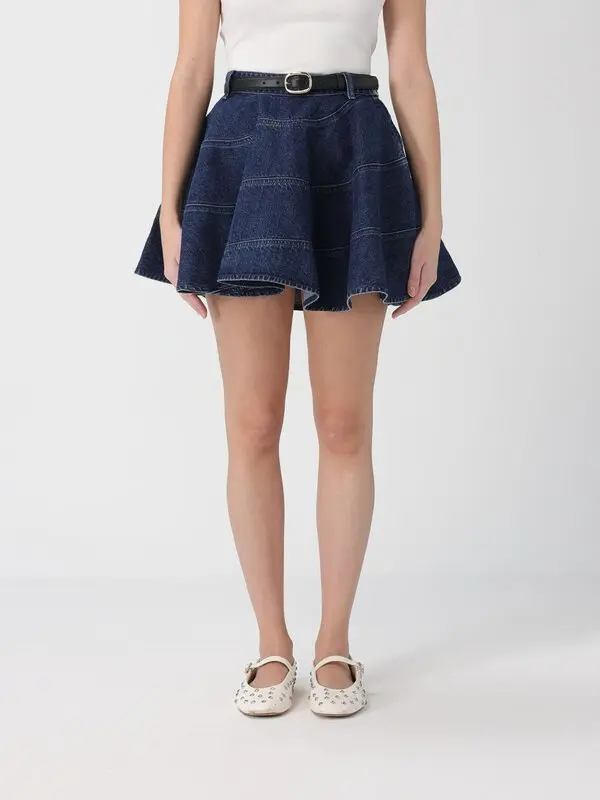 SELF-PORTRAIT Denim Skirt - Blue
