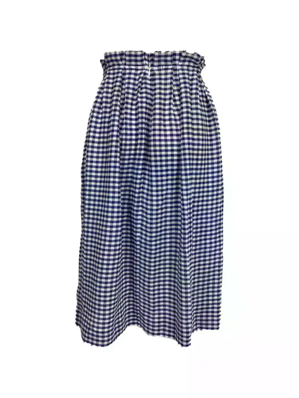 Mother Of Pearl Check-pattern Midi Skirt