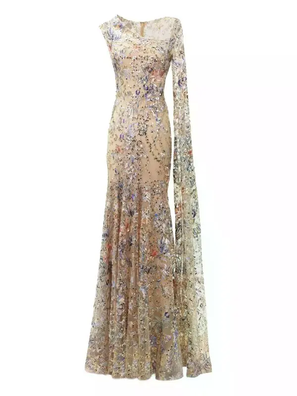 GEMY MAALOUF Beaded Maxi Dress - Neutrals