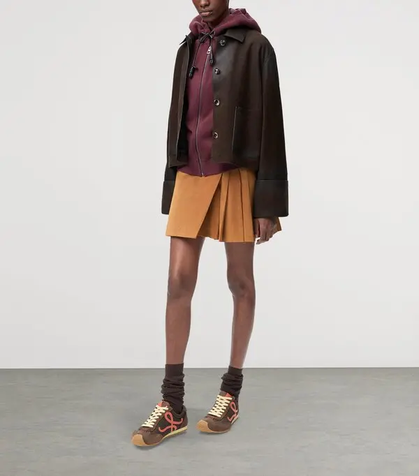 Loewe Suede Pleated Mini Skirt