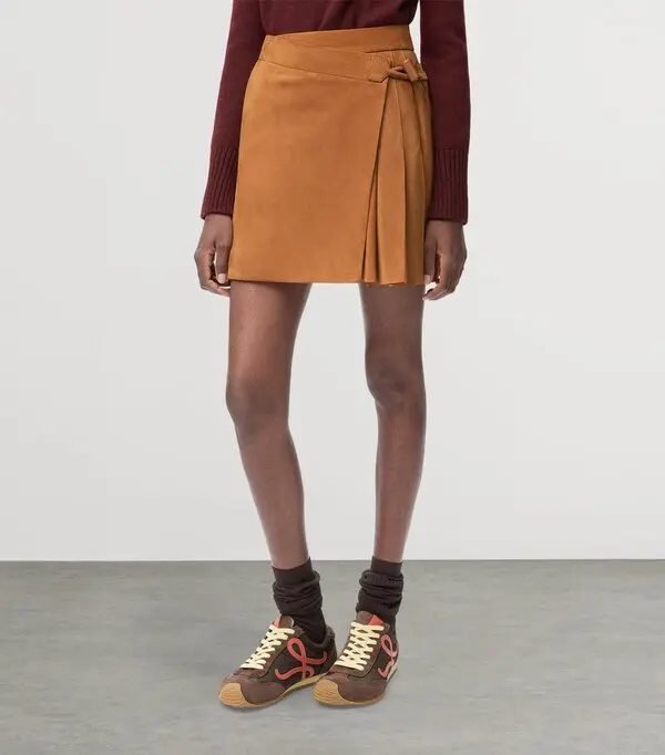 Loewe Suede Pleated Mini Skirt