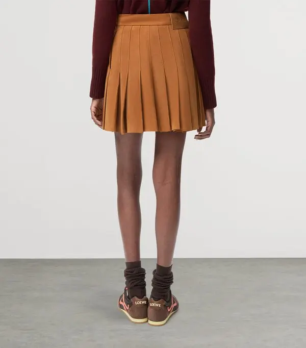 Loewe Suede Pleated Mini Skirt