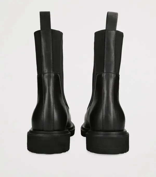 Rick Owens Leather Beatle Gabe Ankle Boots
