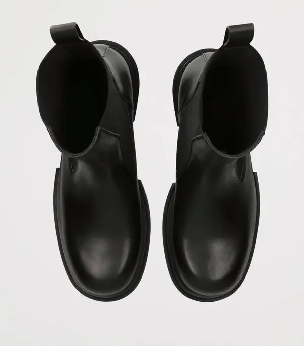 Rick Owens Leather Beatle Gabe Ankle Boots