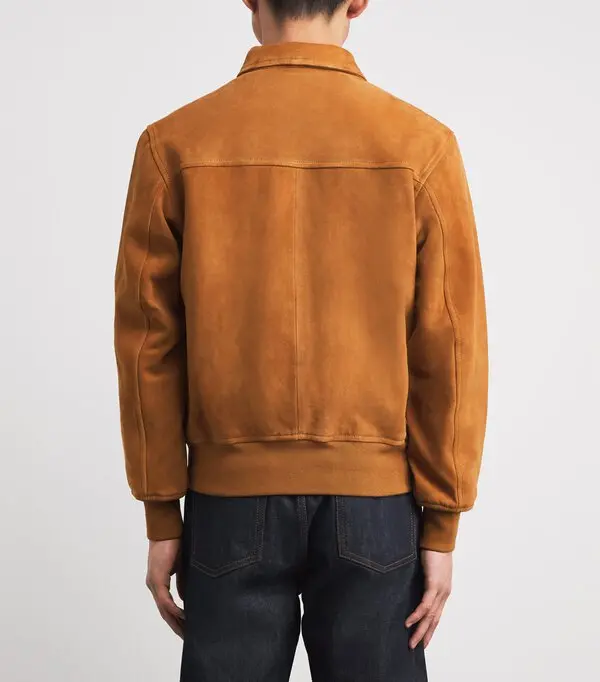 Sandro Suede Bomber Jacket - Red