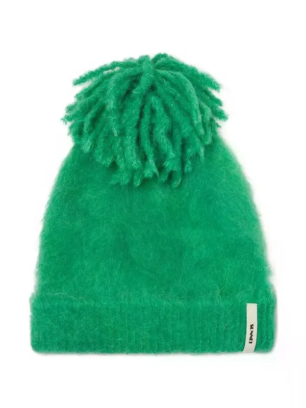 Sunnei Knit Bobble Beanie - Green