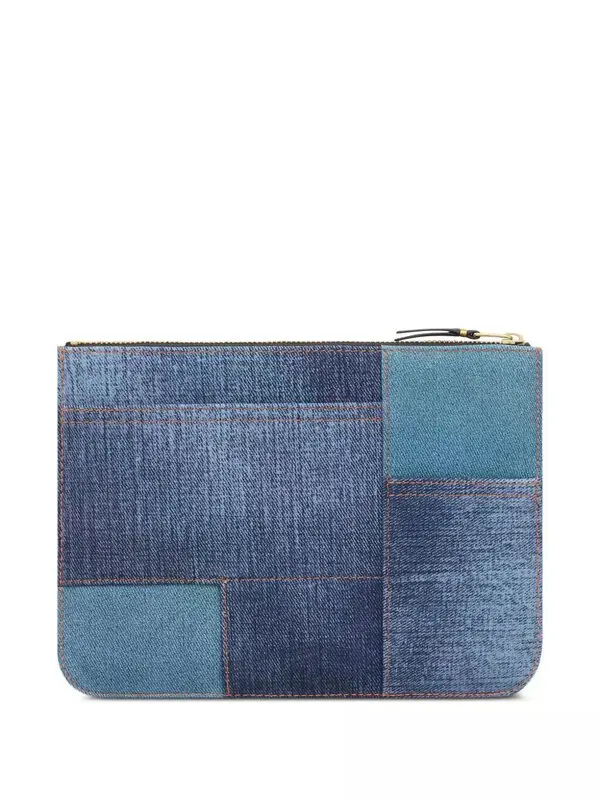Comme Des Garçons Denim-print Patchwork Wallet