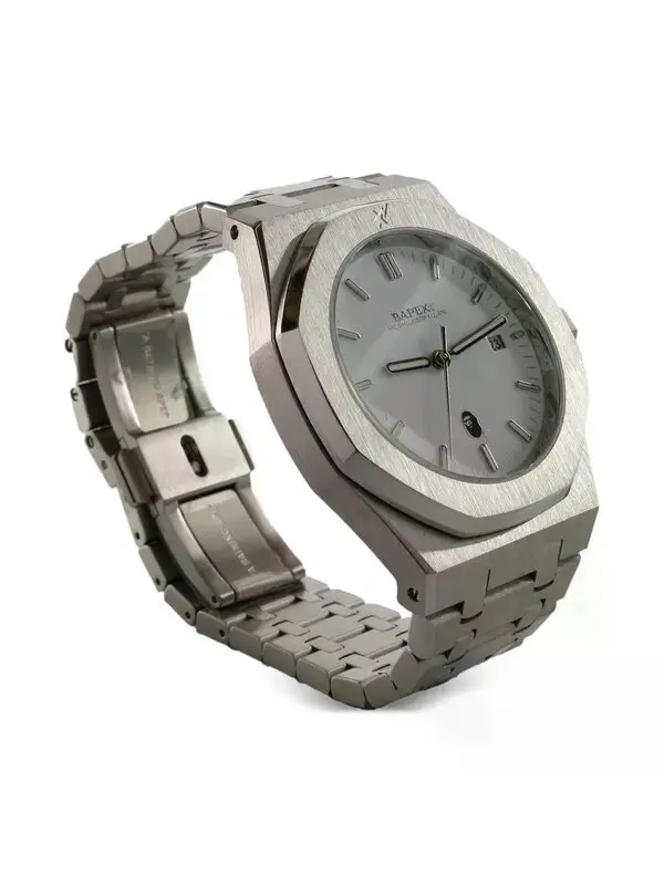 A BATHING APE Silver Tone 40mm Watch