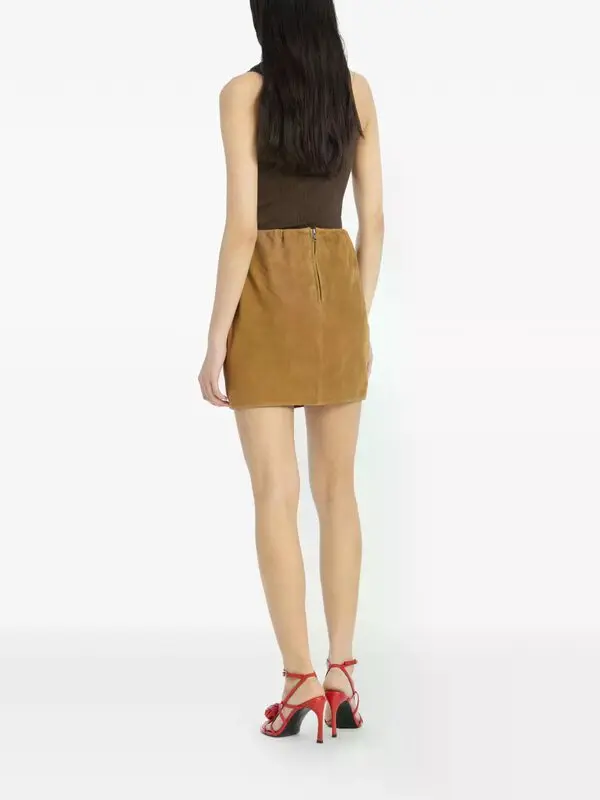 ROTATE BY BIRGER CHRISTENSEN Mini Suede Skirt - Brown