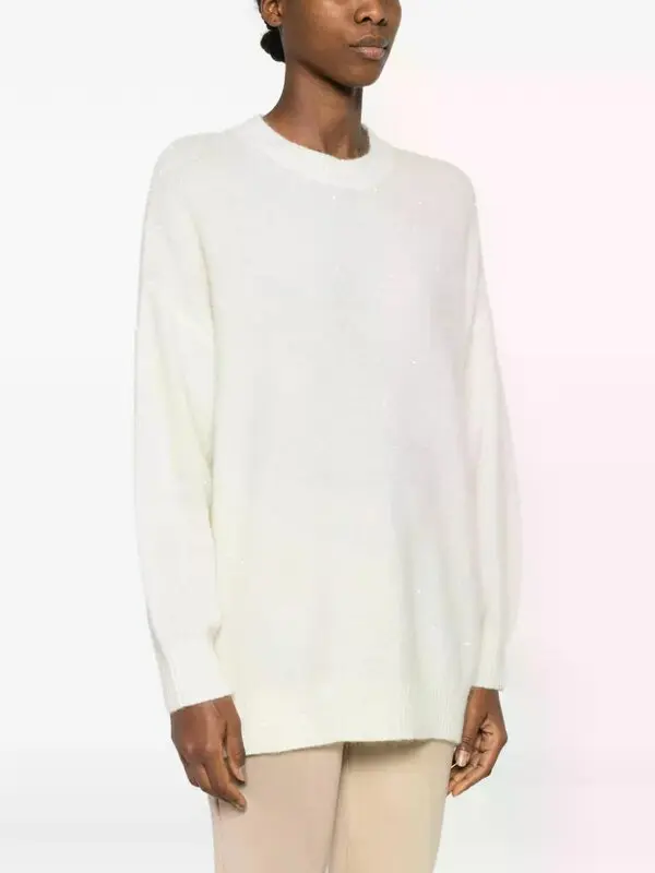IVORY PARIS Sequin Embellished Crew-neck Sweater