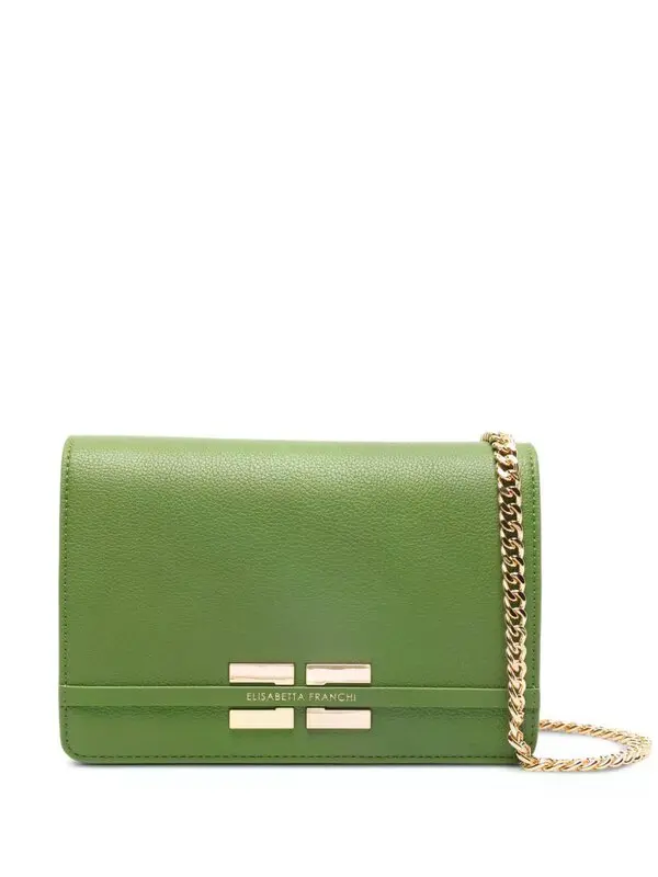 Elisabetta Franchi Logo Plaque Shoulder Bag - Green