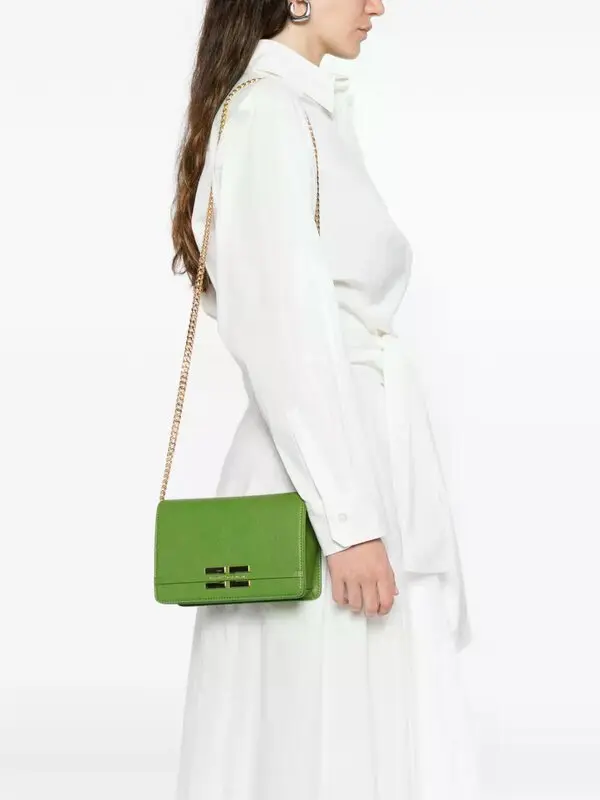 Elisabetta Franchi Logo Plaque Shoulder Bag - Green
