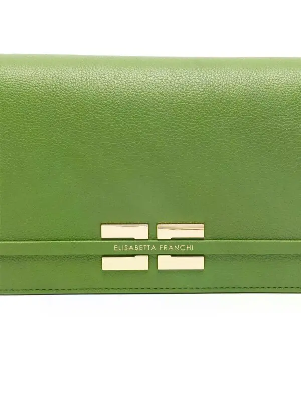 Elisabetta Franchi Logo Plaque Shoulder Bag - Green
